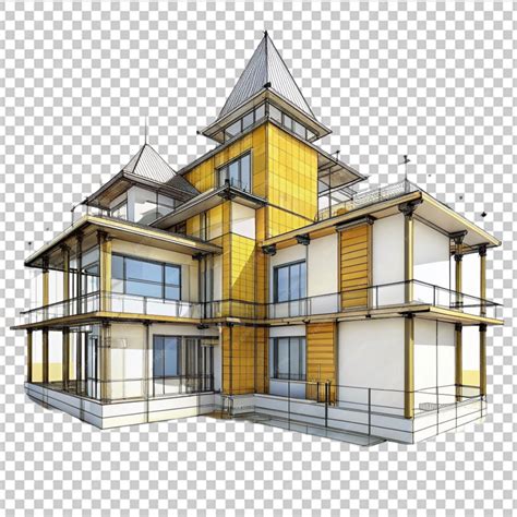 algorithmically generated architectural sketch premium ai generated psd