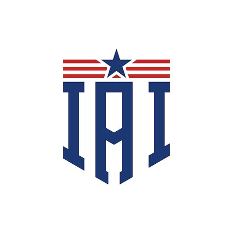 Premium Vector Patriotic Iai Logo With Star And American Flag Straps Letter Iai Logo With Usa Flag