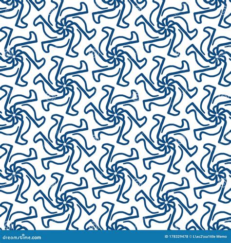 Seamless Geometric Blue Traingle Pattern In Classic Style Repeating Linear Texture For