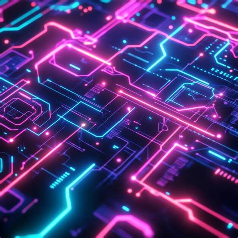 Futuristic Background With Glowing Digital Circuitry Premium Ai Generated Image