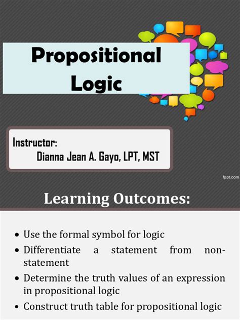 Propositional Logic Lesson 11 13 Presentation Pdf