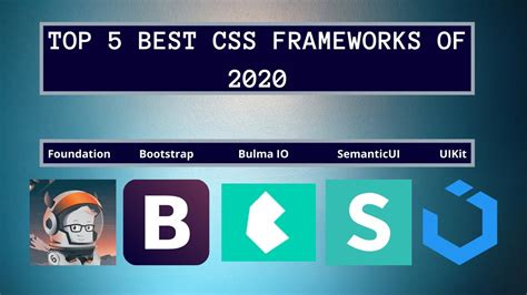 Top 5 Best Html And Css Frameworks Of 2020 Developers Choice Youtube