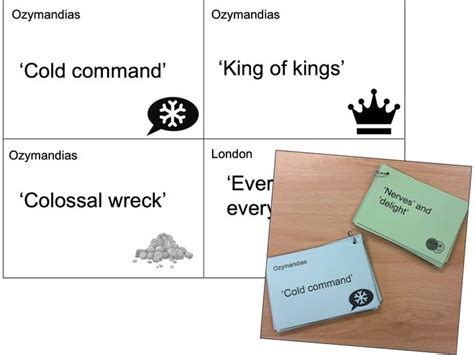 Aqa Power And Conflict Poetry Quotation Cards Dual Coding Gcse