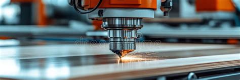 Cnc Router In Action Cutting Plywood Sheet With Sparks Industrial Woodworking Automation