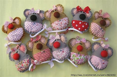 Мышки из ткани и фетра. Обсуждение на LiveInternet - Российский Сервис ...