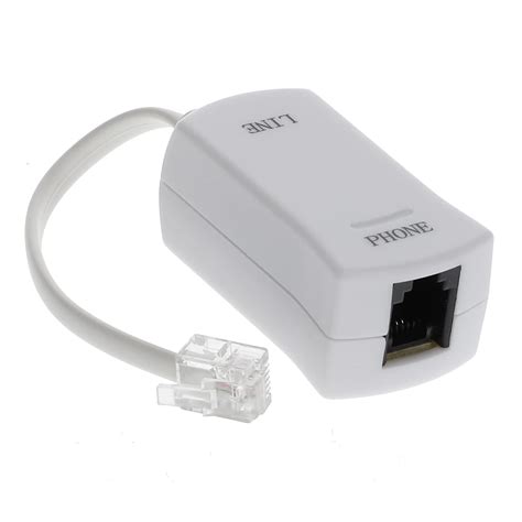 Inline Dsl Filter White Color Male To Female Plug Jack To Phone