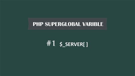 Php Superglobal Varible Server Youtube