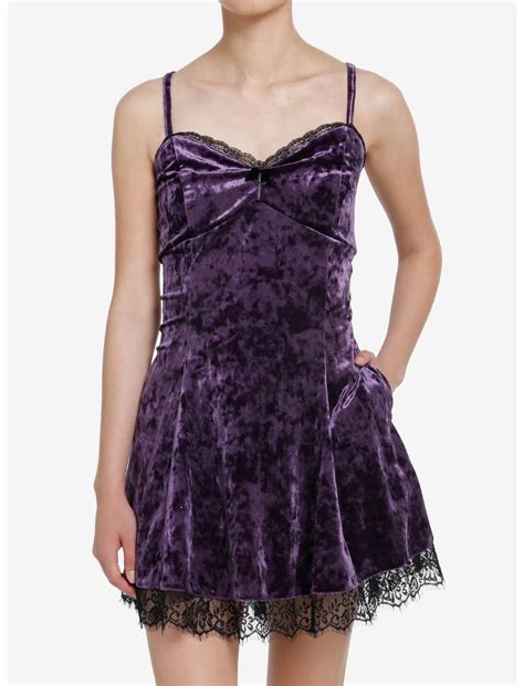 Cosmic Aura Purple Velvet Slip Dress Hot Topic