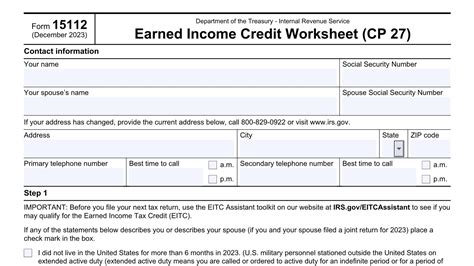 Hoja De Trabajo Del Irs Eic