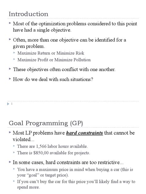 6 Molp And Goal Programming Pdf Mathematical Optimization Systems