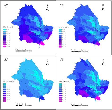 Spatial Distribution Of Totn Loss In Mlw Under Different Scenarios Download Scientific