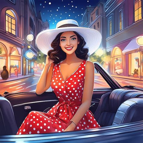 Premium Photo 70s Pin Up Style Girl Drawing