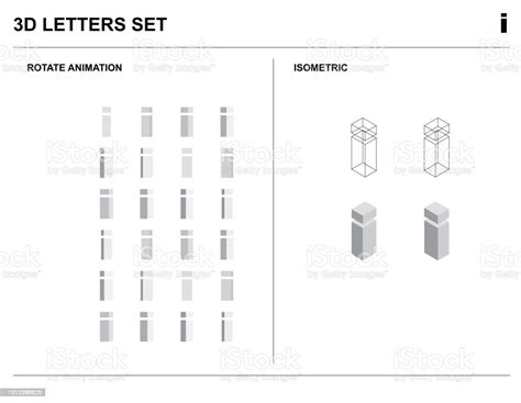3d I 알파벳 문자 세트 애니메이션 Isometric 와이어 프레임 벡터 3차원 형태에 대한 스톡 벡터 아트 및 기타 이미지 3차원 형태 돌기 등측투영법 Istock