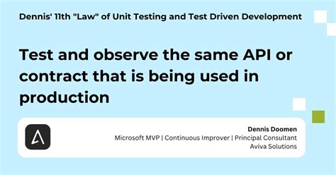 Dennis Doomen On Linkedin Tdd Unittesting Architecture Practices