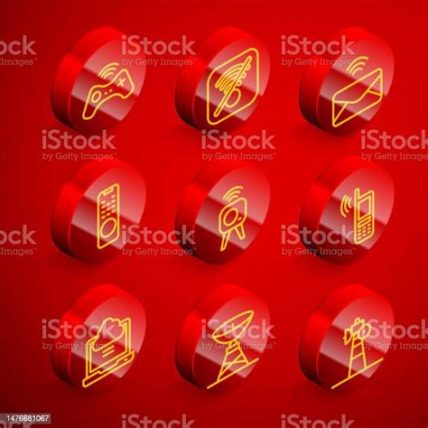 설정 라인 무선 게임 패드 아니 와이파이 무선 인터넷 메일 및 이메일 원격 제어 웹 카메라 Wifi와 모바일 네트워크 클라우드 연결 및 위성 접시 아이콘 벡터 0명에 대한