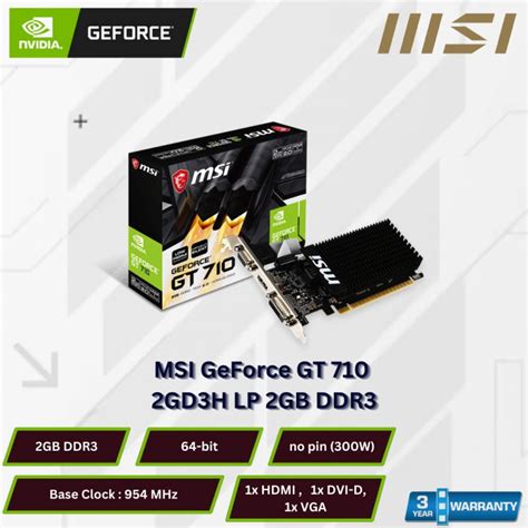 VGA MSI Geforce GT710 2GD3H LP - 2GB DDR3 64bit