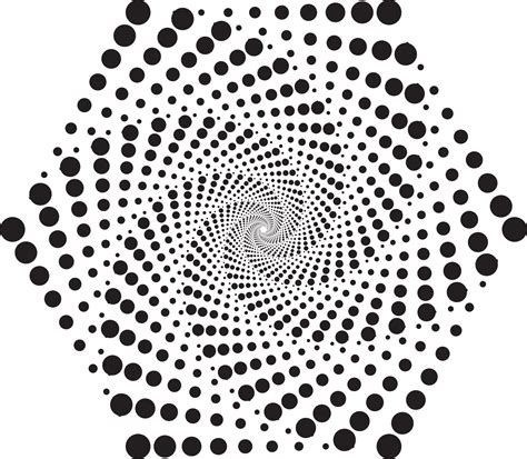 Dotted Circles Pattern Abstract Half Tone Graphic Circular Textured Round Spiral Frame Swirl