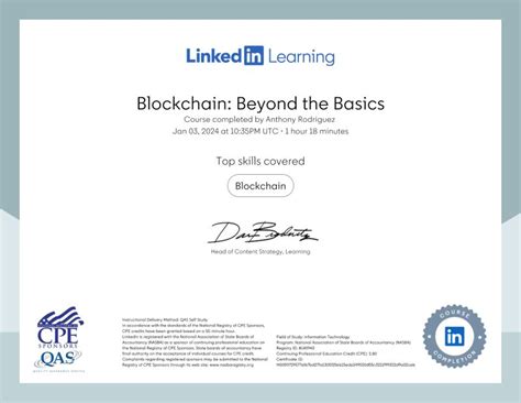 Anthony Rodriguez On Linkedin Certificate Of Completion