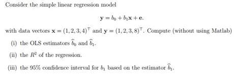 solved consider the simple linear regression model y bo bx