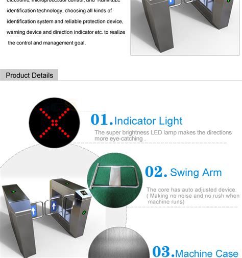 Automatic Access Control Speed Turnstile Swing Barrier Supermarket Entrance Gate China Rfid