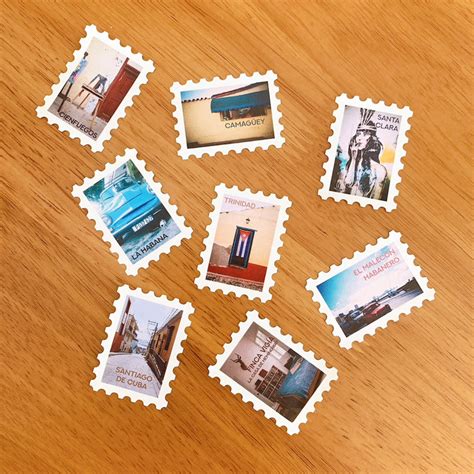미묘한피크닉 쿠바 여행 우표 스티커 단길