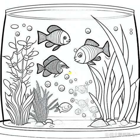 在鱼缸里睡觉的鱼简笔画简单（漂亮13张） 简笔画图片大全