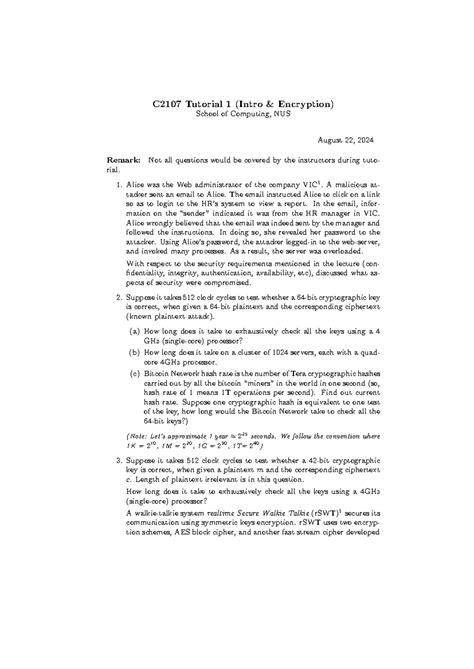 2024b Tutorial 1 V1 Cs2107 Tut01 Qn C2107 Tutorial 1 Intro