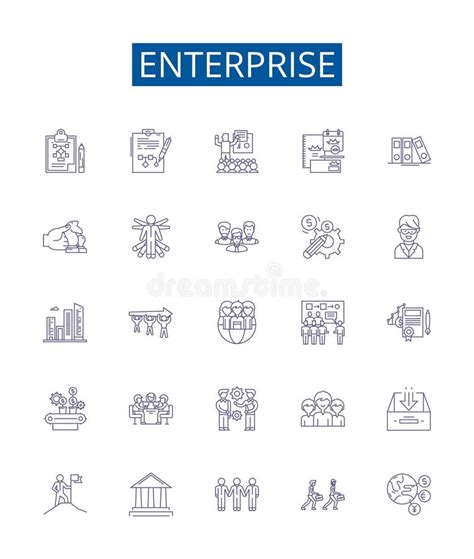 Enterprise Line Icons Signs Set Design Collection Of Enterprise