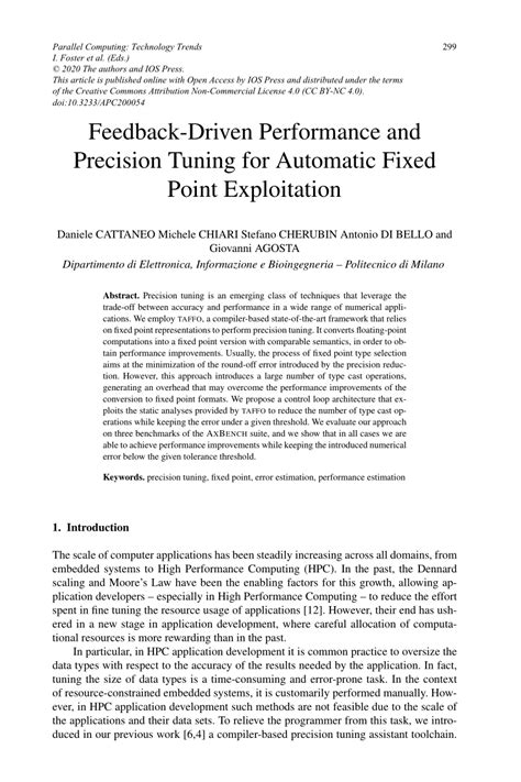 Pdf Feedback Driven Performance And Precision Tuning For Automatic
