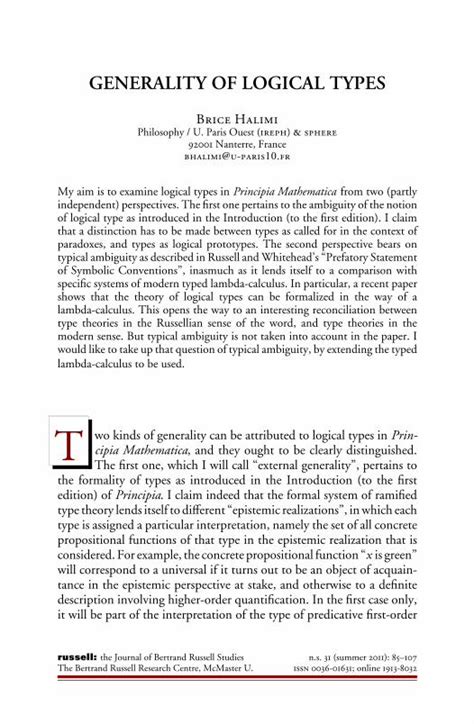 Pdf Generality Of Logical Types Paris Nanterre University€¦ · Cipia