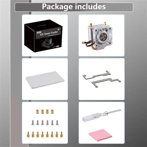 Geeekpi Ice Tower Cooler For Raspberry Pi 5 With Aluminum Heatsink With Cooling Fan For