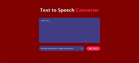 Text To Speech Converter App Using Html Css And Javascript With