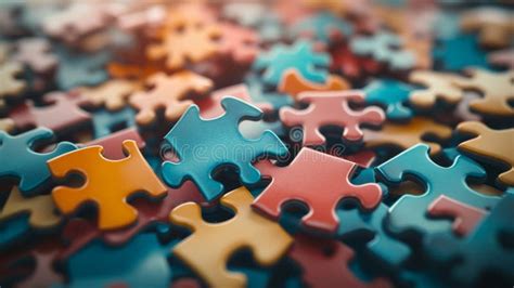 Colorful Puzzle Pieces Spread Out Symbol Of Teamwork And Problem Solving Stock Illustration