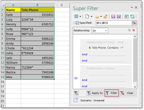 How To Filter Data By Containing Asterisk Or Other Special Characters In Excel