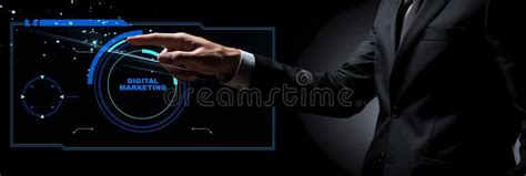 Man Touching Virtual Screen Stock Illustration Illustration Of Tech Investment 315366653