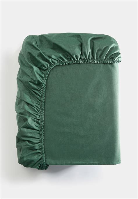 Простыня 2-спальная Lamoda Home 160х200х25 см, цвет: зеленый ...