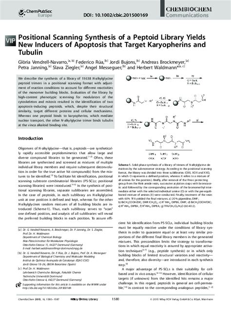 pdf positional scanning synthesis of a peptoid library yields novel