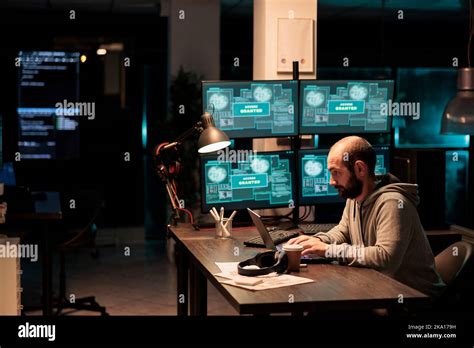 Cyber Criminal Hacking System At Office Using Virus To Produce