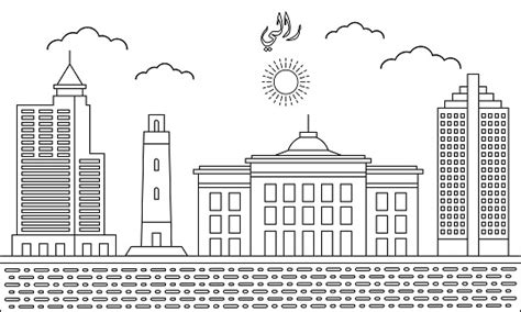 롤리 스카이라인 벡터 그림의 한 라인 아트 그림 여행 및 랜드마크 벡터 일러스트레이션 디자인 개념 현대 도시 디자인 벡터입니다 아랍어 번역 롤리 0명에 대한 스톡 벡터 아트