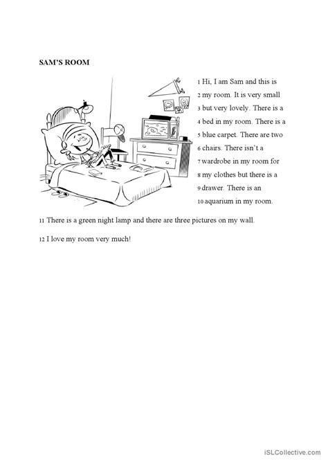 Sams Room Reading Reading For Detai English Esl Worksheets Pdf And Doc