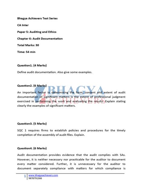 1732681773audit Ch 6 Audit Documentation Cts Ca Inter Pdf Audit