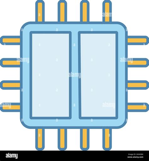 Dual Core Processor Color Icon X2 Microprocessor Microchip Chipset Cpu Central Processing