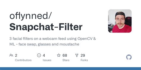 github oflynned snapchat filter 3 facial filters on a webcam feed