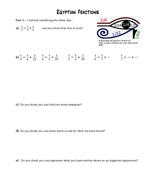 Egyptian Fractions Pdf Numbers Notation