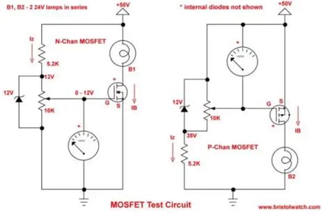 Basic MOSFET Transistor Test Circuits