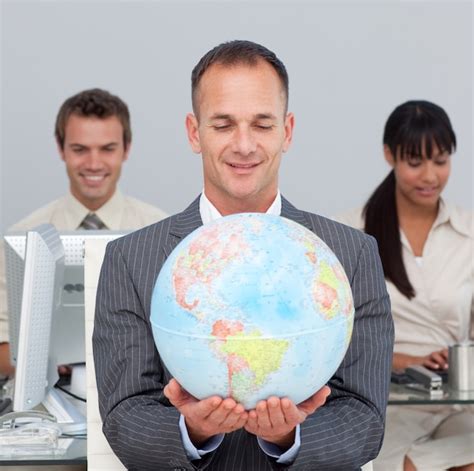 Premium Photo Assertive Manager Smiling At Global Expansion