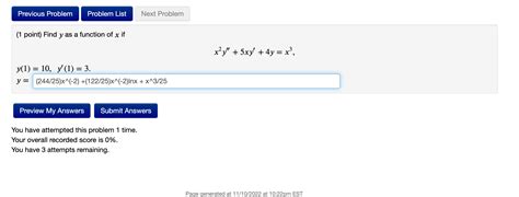 Solved Point Find Y As A Function Of X If Chegg