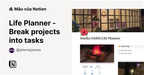 Life Planner Break Projects Into Tasks Mẫu Do Pierre James Tạo Thị Trường Notion