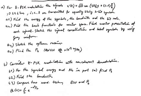 Solved A ﻿for 8 Psk Modulation The Synnals