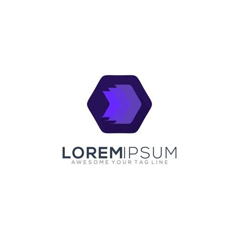 화살표 로고 육각형 현대 화려한 그라데이션 무료 벡터
